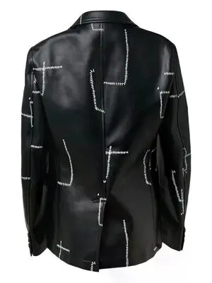 Comme Des Garçons Stitched-detail Leather Blazer
