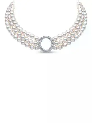Yoko London 18k White Gold Akoya Pearl And Diamond Necklace - Silver