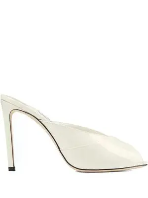 JIMMY CHOO Brigitte 100 Peep-toe Mules - Neutrals