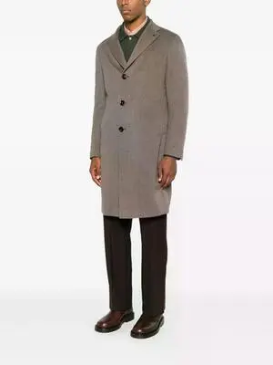 Tagliatore Buttoned Colorado Coat - Brown