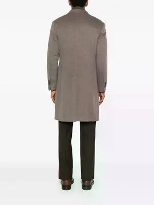 Tagliatore Buttoned Colorado Coat - Brown