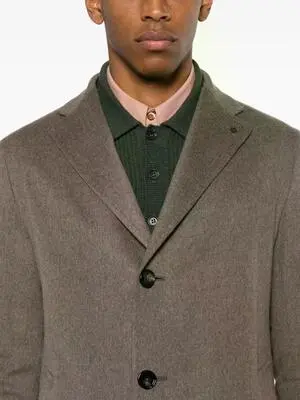 Tagliatore Buttoned Colorado Coat - Brown