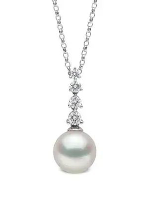 Yoko London 18k White Gold Akoya Pearl And Diamond Pendant - Silver