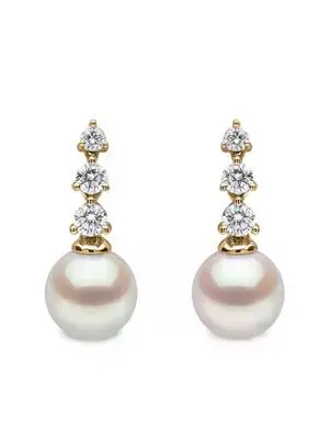 Yoko London Akoya Pearl And Diamond Earrings - Gold