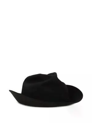 Yohji Yamamoto Panelled Fedora Hat - Black