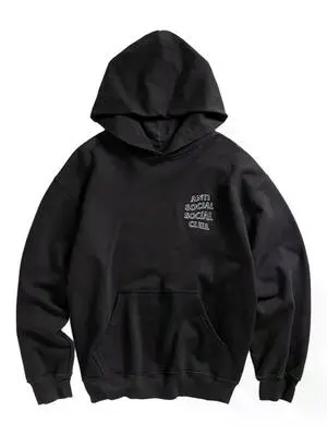 ANTI SOCIAL SOCIAL CLUB Logo-embroidered Hoodie - Black