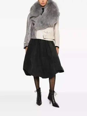 Marni Reptile-effect Jacket With Fur Collar