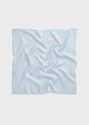 TOTEME Striped Silk Scarf Ice/white - Blue