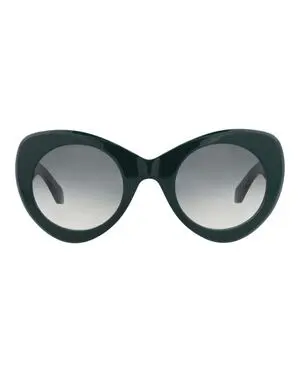 Alaïa Cat Eye Frame Recycled Acetate Sunglasses - Green Green Grey (aa0064s/30014219/003)