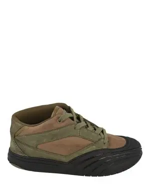 Givenchy Suede Trimmed Mid-top Sneakers - Olive Green