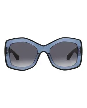 Alaïa Square-frame Recycled Acetate Sunglasses - Blue Black Grey (aa0066s/30014220/003)