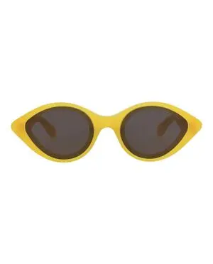 Alaïa Cat Eye Frame Recycled Acetate Sunglasses - Yellow Yellow Grey (aa0069s/30014222/003)