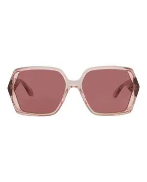 Alaïa Square Frame Recycled Acetate Sunglasses - Pink Pink Red (aa0077s/30015129/003)