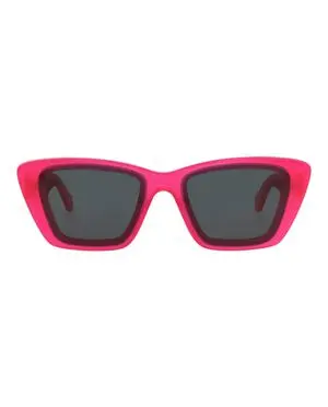 Alaïa Square Frame Recycled Acetate Sunglasses - Fuchsia Fuchsia Grey (aa0070s/30014377/003)