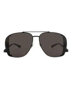 Saint Laurent Aviator Frame Metal Sunglasses - Black Black Black (sl653leonl/30015641/002)