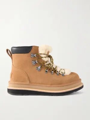UGG Sacai X Lace-up Shearling Ankle Boots