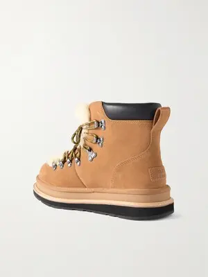 UGG Sacai X Lace-up Shearling Ankle Boots