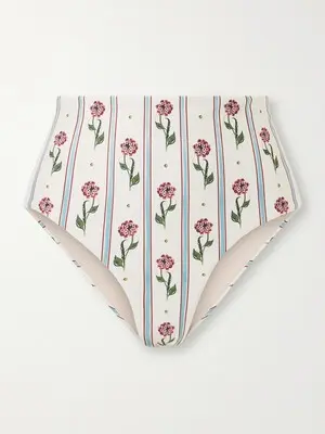 Agua Bendita Printed High-waisted Bikini Bottom - Multi