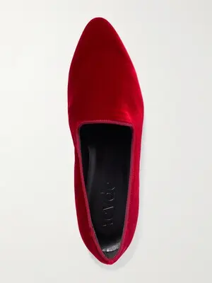 AeydĒ Vanna Velvet Loafers - Red