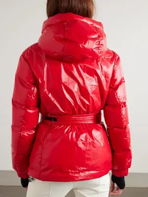 Perfect Moment Candice Hooded Belted Down Ski Jacket