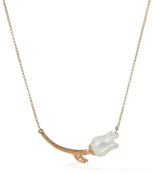 Annoushka Yellow Diamond And Pearl Tulips Chain Necklace - Gold