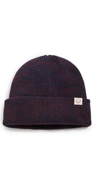 Marine Layer Cotton Blend Beanie - Navy/red