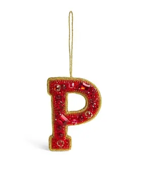 TINKER TAILOR Embellished P Tree Decoration - Red