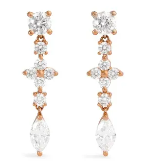 ANITA KO Diamond And Drop Earrings - Rose Gold