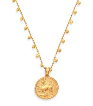 HERMINA ATHENS Plated Satyrus Kuduni Medallion Necklace - Gold