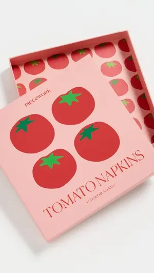 PIECEWORK Tomato Napkins Set Of 4