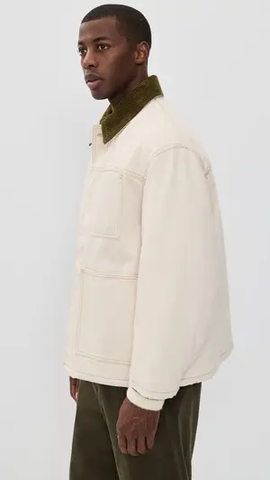 Ami Off-white Cotton Twill Veste Worker