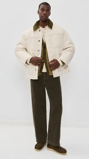 Ami Off-white Cotton Twill Veste Worker