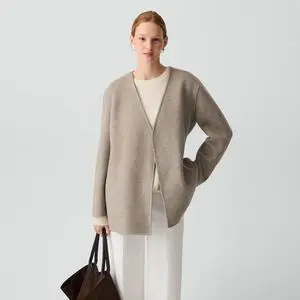 Theory Cardigan Jacket In Double-face Wool Twill