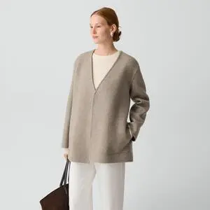 Theory Cardigan Jacket In Double-face Wool Twill