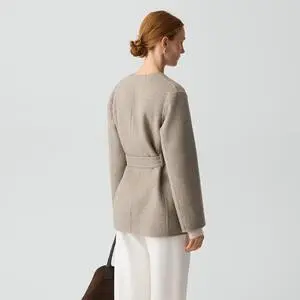 Theory Cardigan Jacket In Double-face Wool Twill