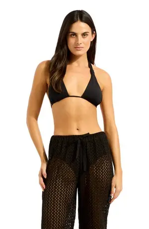 Seafolly Side Split Cover-up Pants - Black