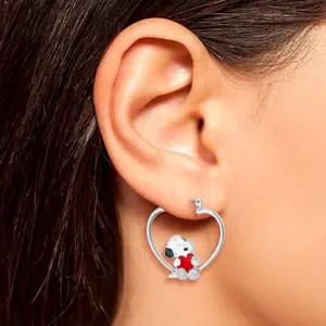 PEANUTS Snoopy Heart Hoop Earrings