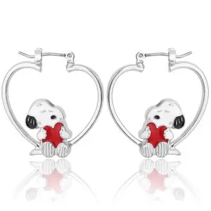 PEANUTS Snoopy Heart Hoop Earrings