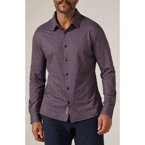 7 Diamonds Warren Wrinkle Resistant Performance Button-up Shirt - Coral
