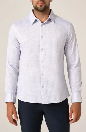 7 Diamonds Upton Wrinkle Resistant Performance Button-up Shirt - Light Grey