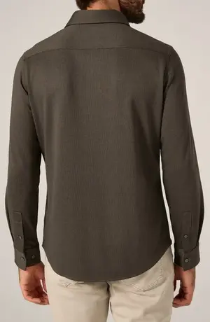7 Diamonds Bowery Texture Knit Button-up Shirt - Olive