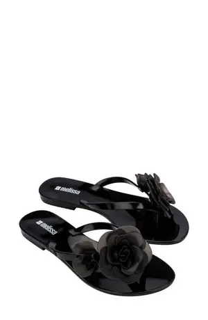 Melissa Harmonic Petals Flip Flop - Black