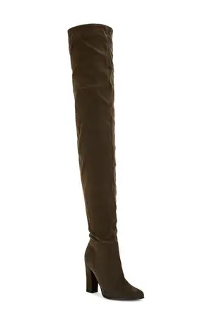 AZALEA WANG Nanette Thigh High Boots - Brown