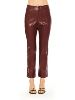 ALEXIA ADMOR Lior Vegan Leather Pants - Burgundy