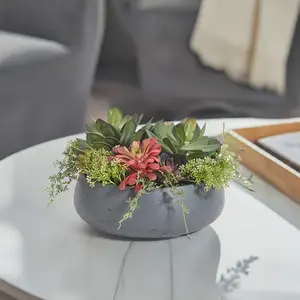CG HUNTER Round Artificial Succulent Arrangement