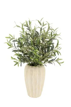 CG HUNTER 30" Faux Olive Arrangement In Artisan Vase - Crème