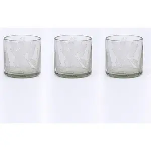 CG HUNTER Etched Candleholders - Glass