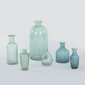 CG HUNTER Assorted Glass Bud Vases - Blue And Green