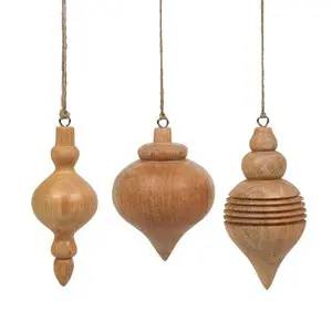 CG HUNTER 5" Wooden Finial Christmas Ornaments - Brass