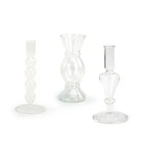 CG HUNTER Etched Borosilicate Glass Bud Vases - Smoke
